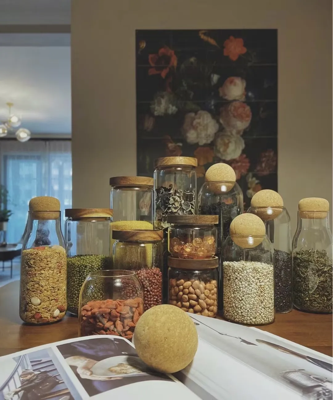 Transparent Seasoner Oil Bottle Glass Canister Cylinder Liquid Storage ...