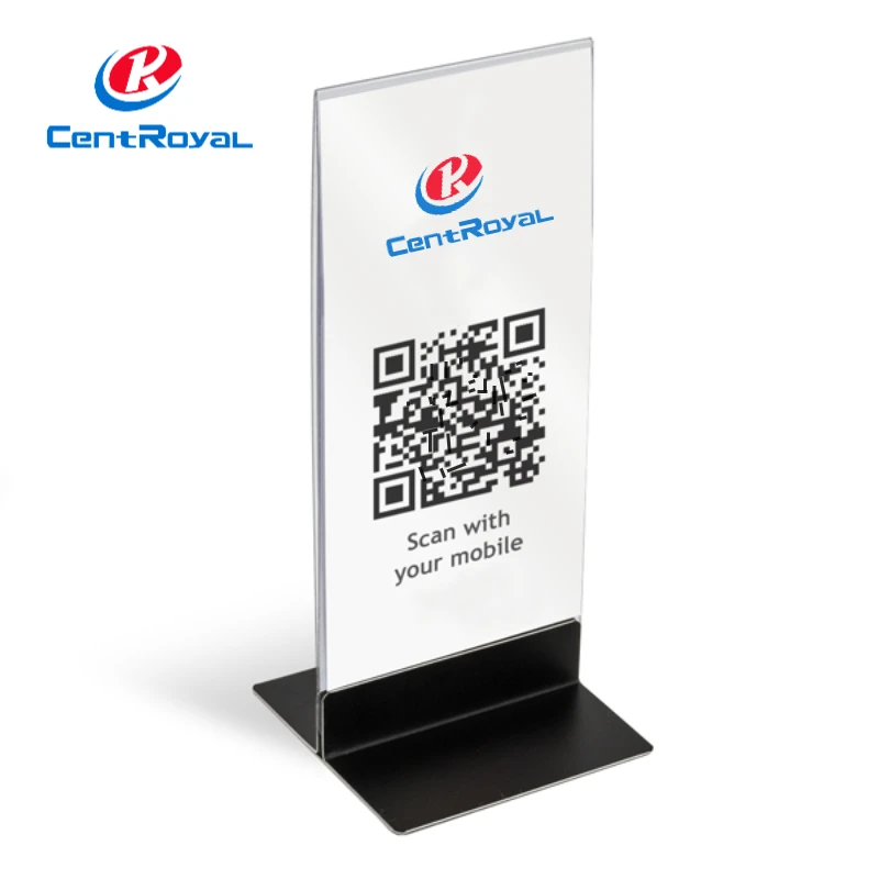 Pop Design Countertop Clear Acrylic Qr Code Holder Social Media Qr Code ...