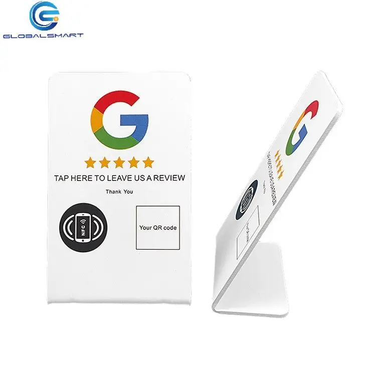 Custom Plastic Acrylic Nfc Table Stand Display Qr Code For Google ...