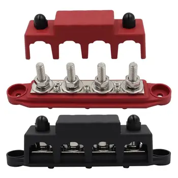 Automatic Marine Electric Busbar 4 Stud 3/8" M10 Post Battery Power Distribution Terminal Block ...