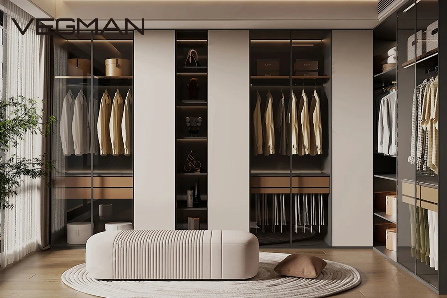 Modern Convertible Open Wardrobe System Bedroom Walk-in Closet with ...