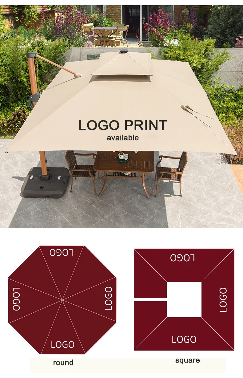 Outdoor Patio Umbrella - Custom Logo Printed Aluminum Frame