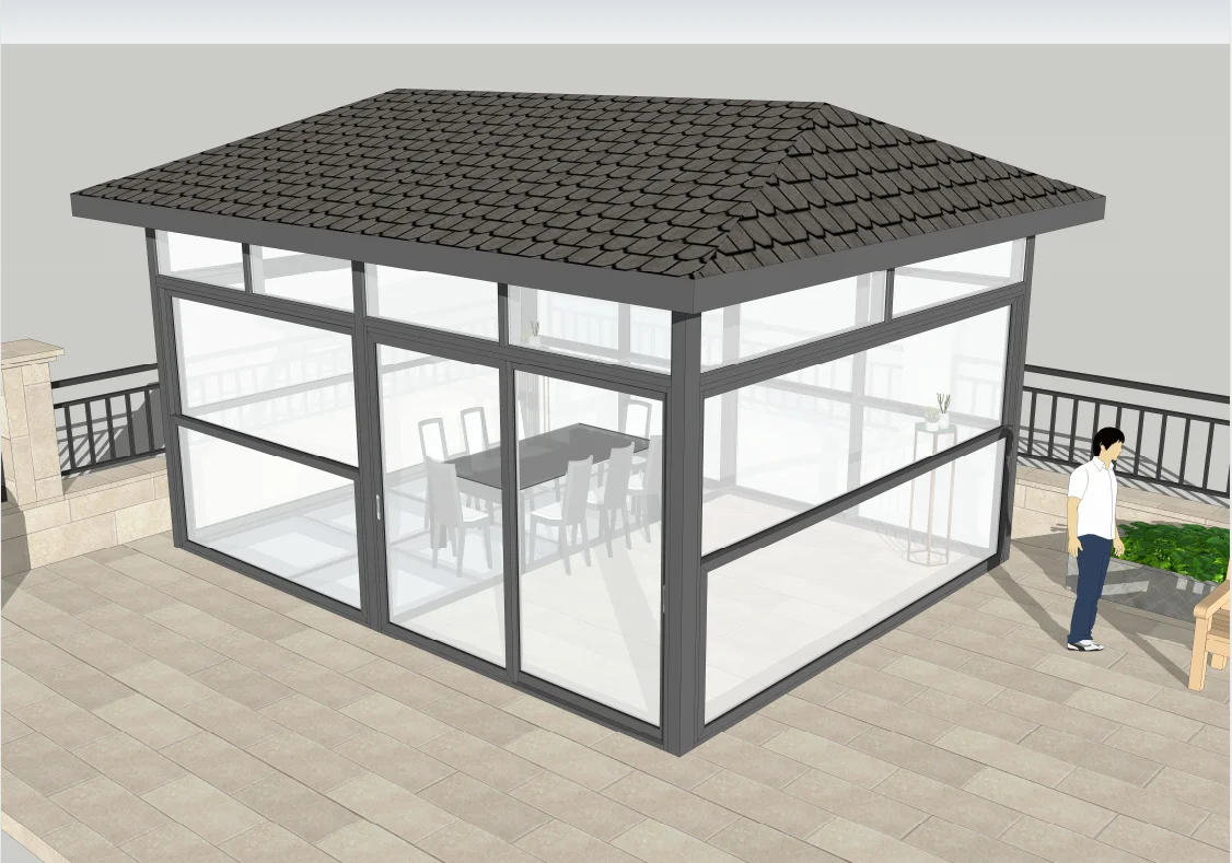 Free Standing Aluminium Glass Conservatory Sunrooms Prefabricated ...