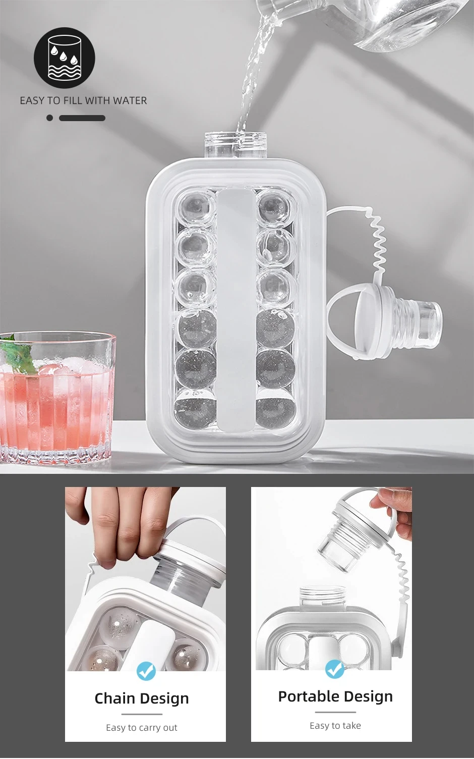 Custom Ice Ball Maker Bottle - Perfect for Bar & Kitchen
