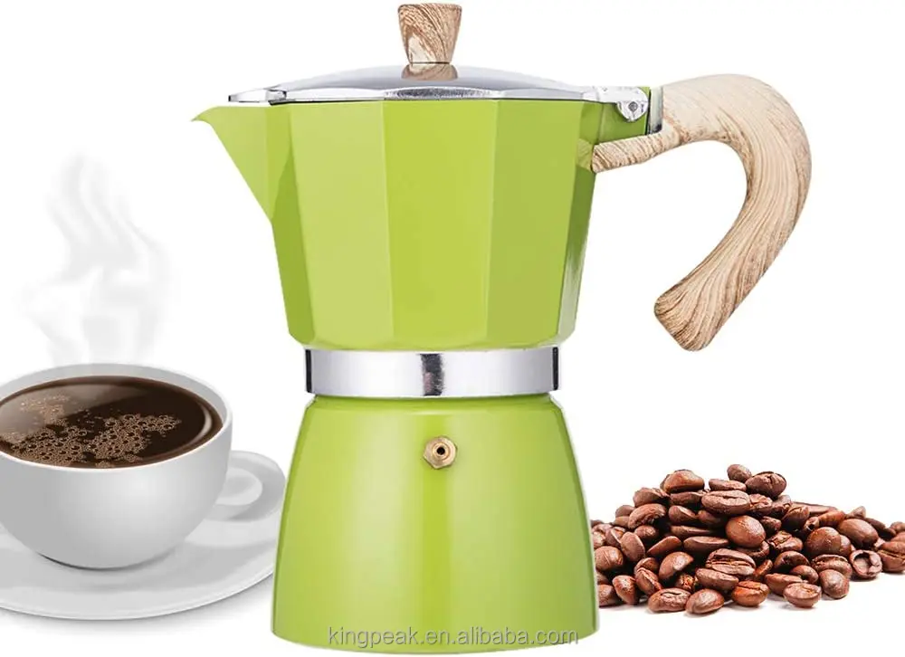 Stovetop Espresso Maker Moka Pot 3 Cup 5oz Green Coffee Maker| Stove ...