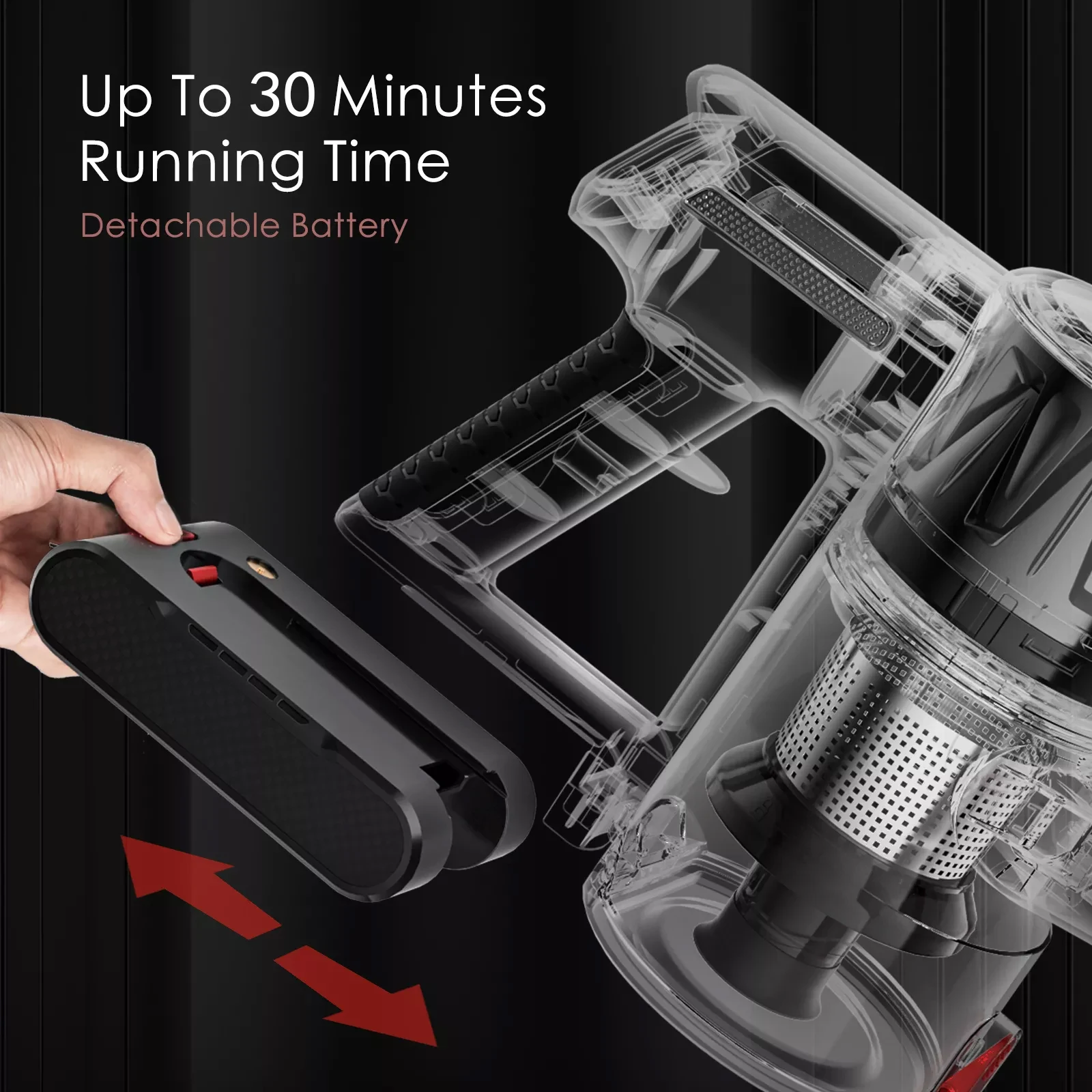 MOOSOO K17 Cordless Vacuum Cleaner - 200W Brushless Power