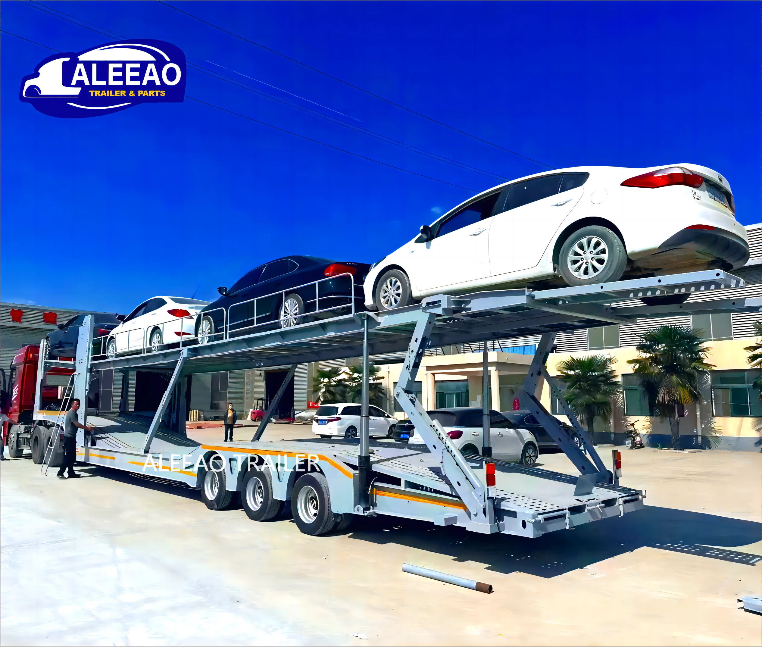 ALEEAO Car Hauler Truck and Trailer 2 Axle 3 Axle Car Carrier Trailer ...