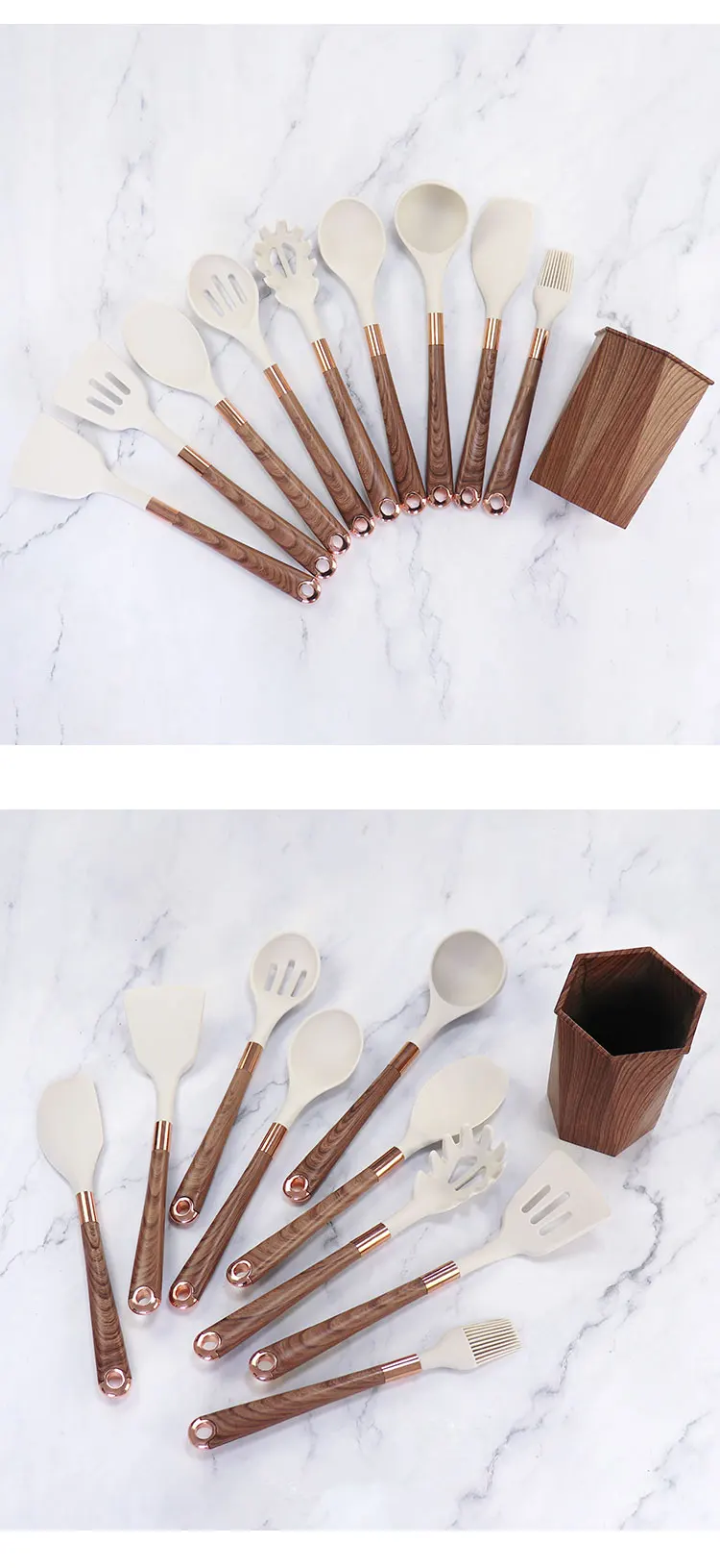 9 Piece Cooking Utensils Set Heat Resistant Plastic Approval Handle ...