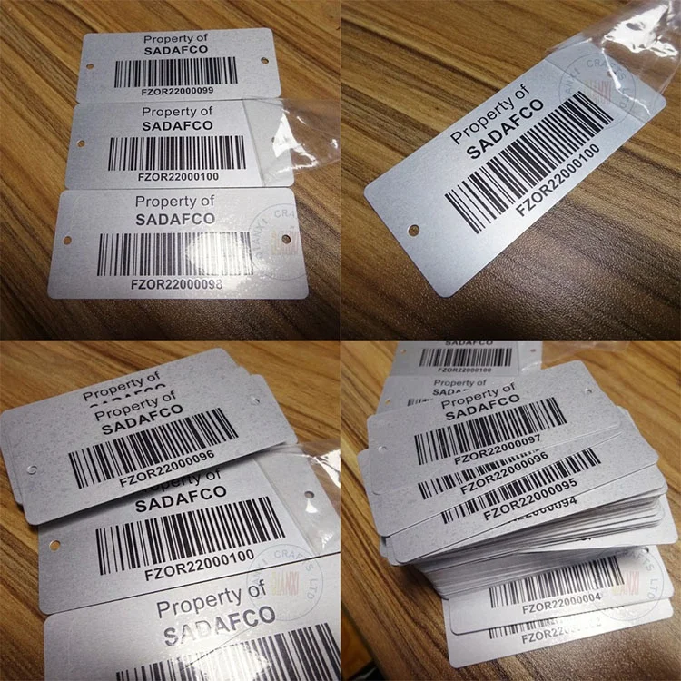 Metal Serial Number Equipment Nameplate Laser Marked QR Code