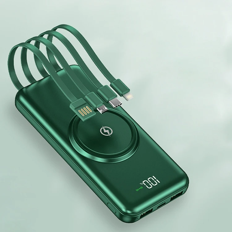 20000 mAh Power Banks LED Display Wireless Charger Fast Charging With 4 ...