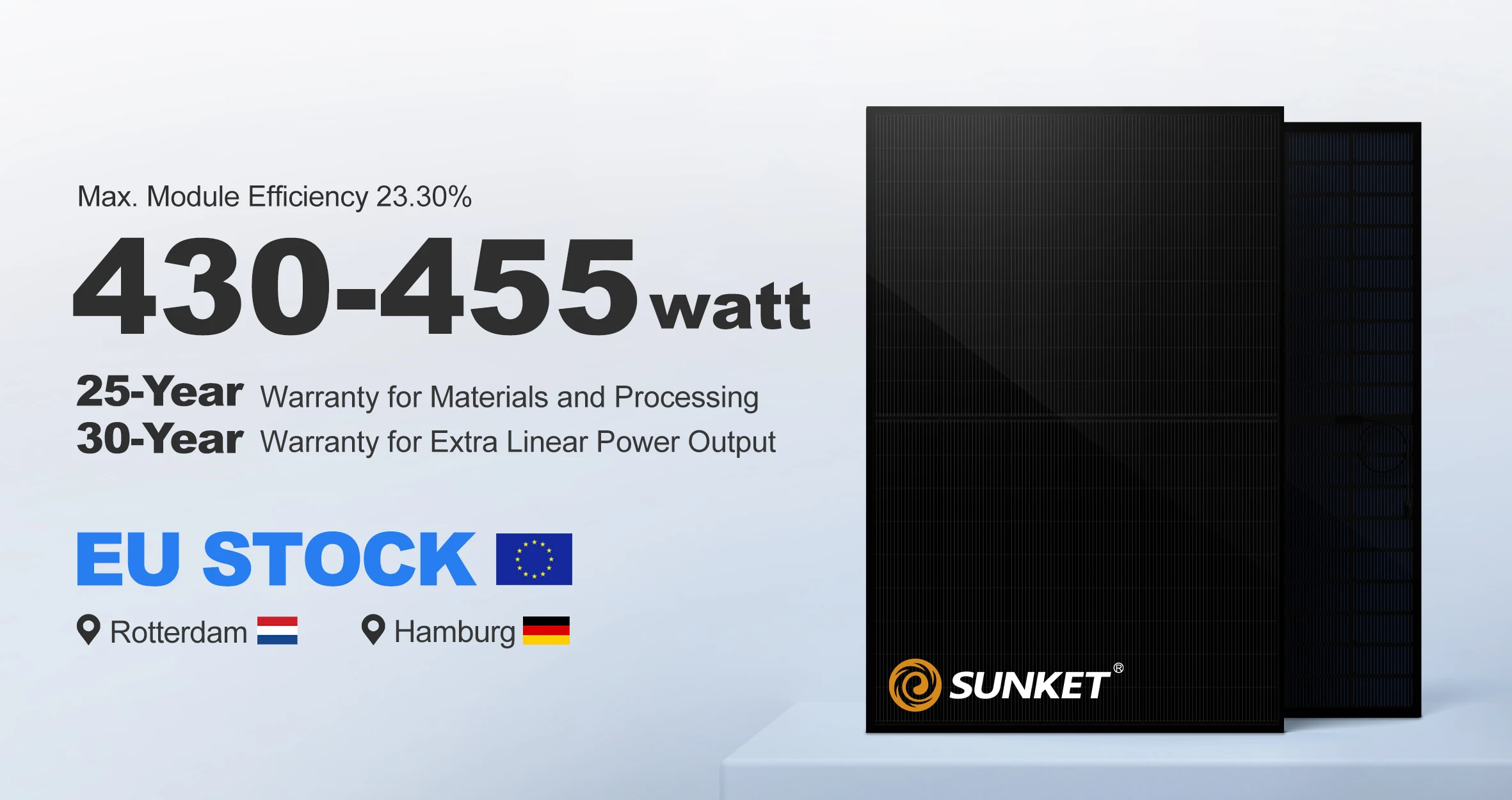 HJT Bifacial 455W Solar Panels - Efficient Power Generation