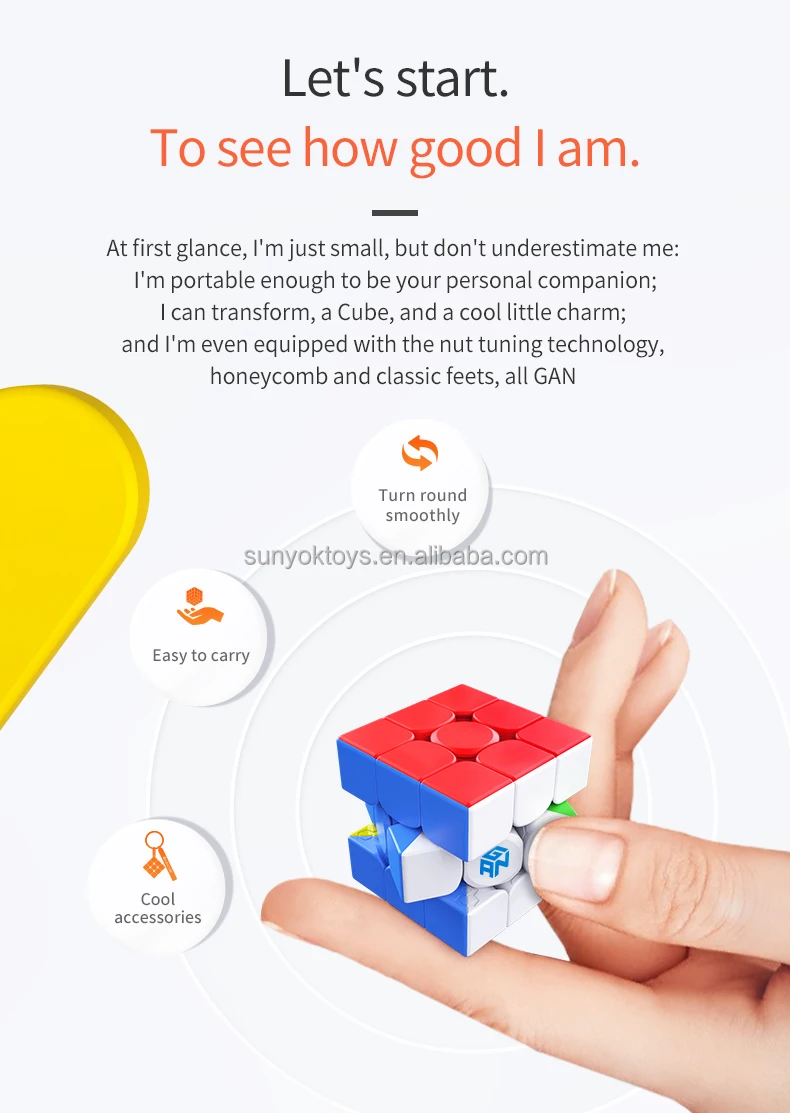 Gan 330 Keychain 3x3 Cubing Speed Key Chain Puzzle Gan330 3x3x3 ...