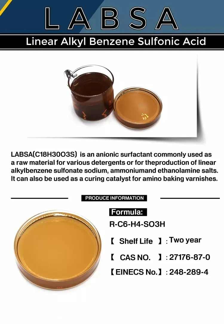 96% Linear Alkyl Benzene Sulfonic Acid Labsa Basic Organic Chemicals Detergent Use - Buy Labsa ...