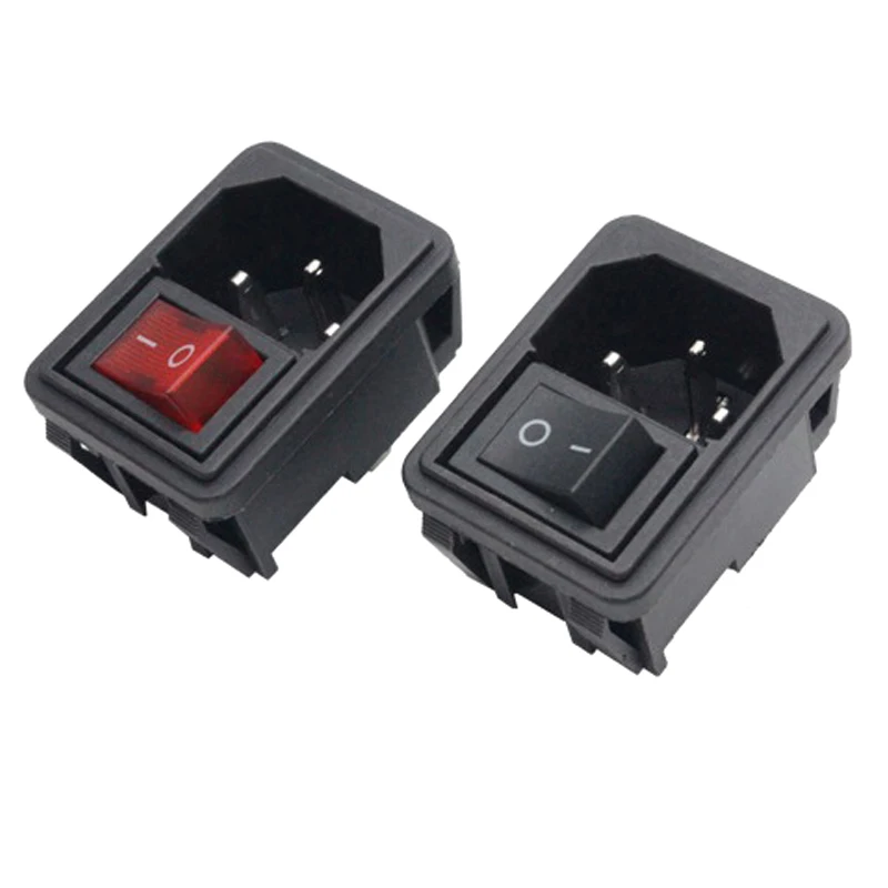 Ac Power Socket With Rocker Switch 2-in-1 Type 3 Pin Ac-02a Plug With ...