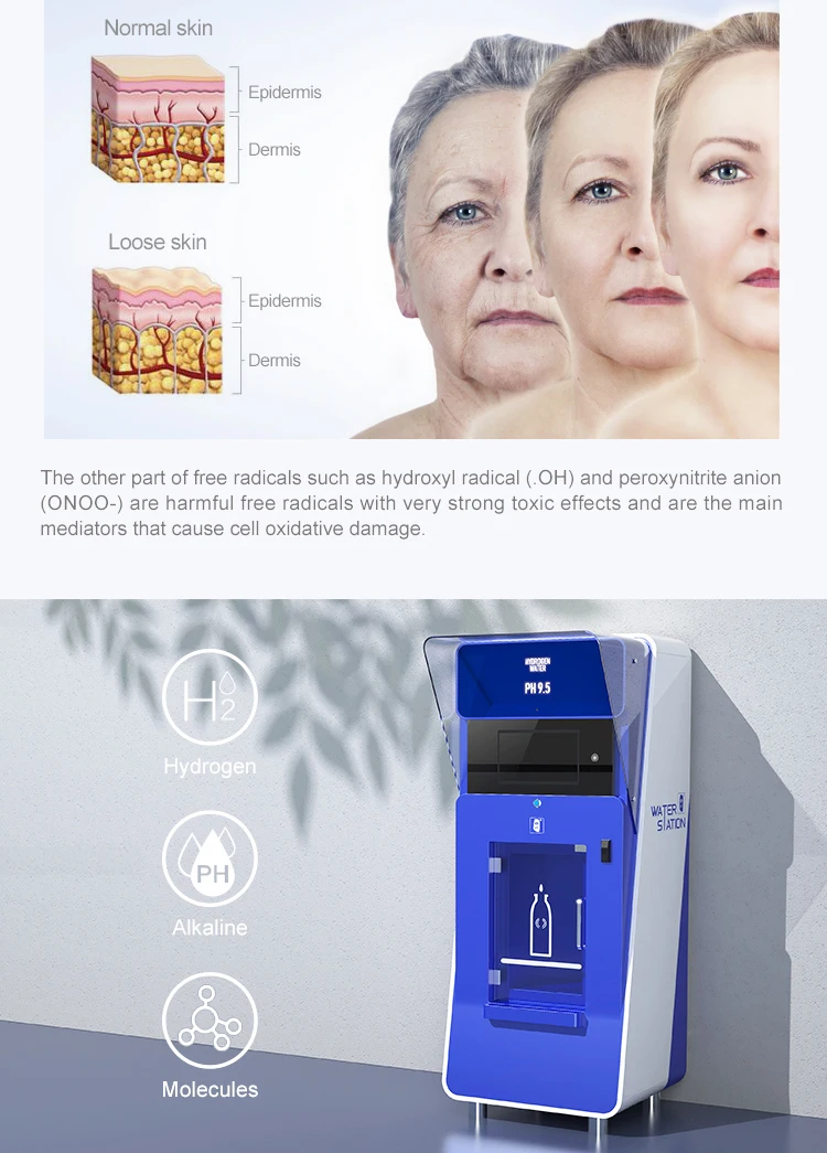 Hydrogen Water Vending Machine - Alkaline Ionizer PH7.5-9.5