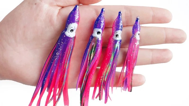 Octopus Squid Skirt Trolling Fishing Lure 65mm 80mm 95mm 110mm Luminous ...