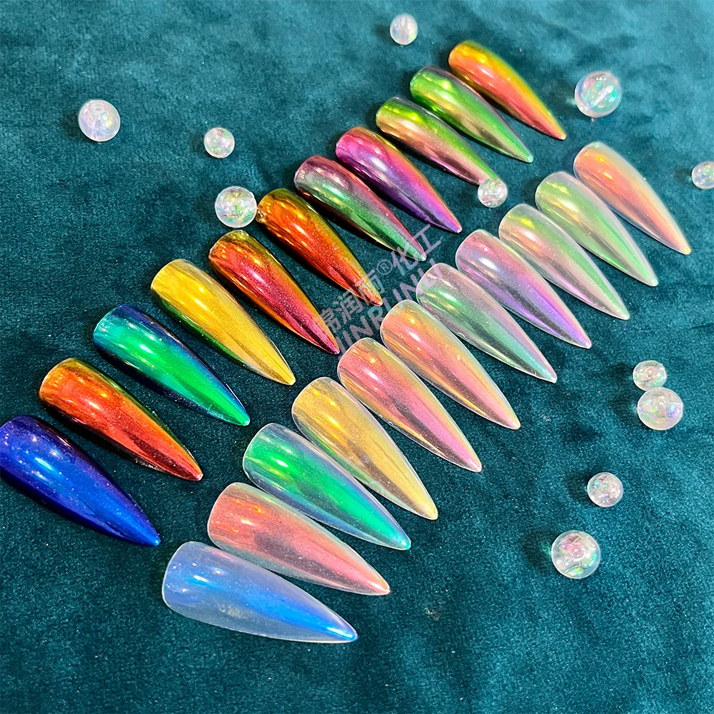 Hyper Shift Multi Color Rainbow Nail Chrome Powder Chameleon Aurora ...