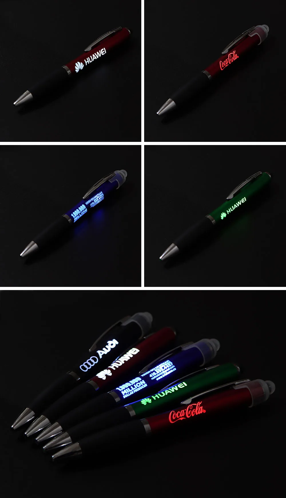 Custom LED Light Up Touch Screen Pen with Laser Logo | Promotional ...
