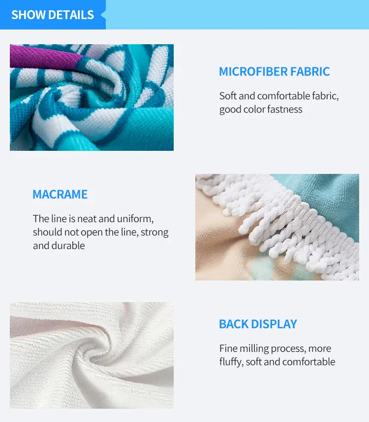 Tropical Microfiber Beach Towels - Quick-Dry & Customizable