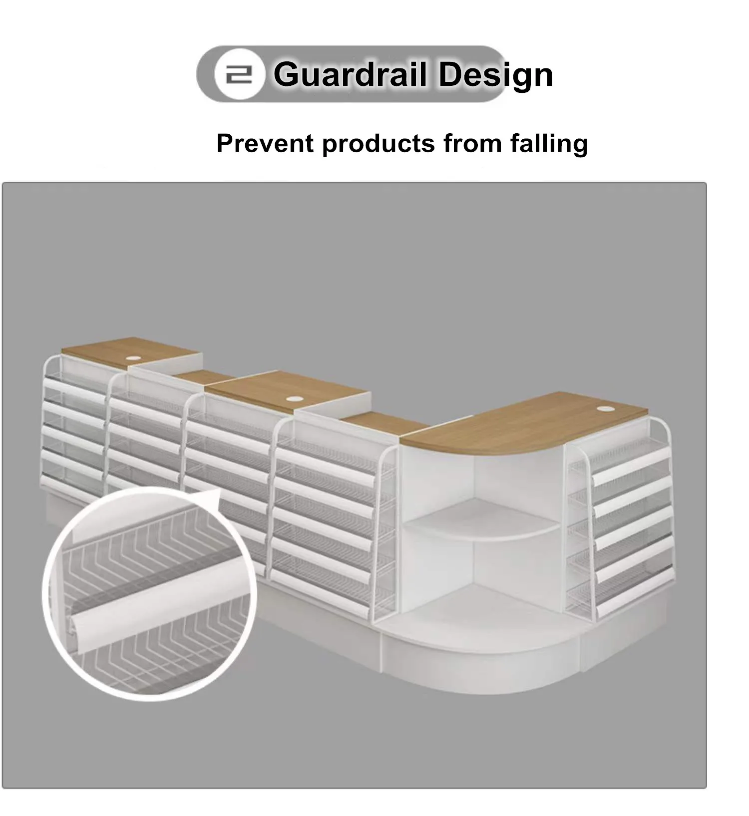 Wooden Adjustable Supermarket Cashier Counter Checkout Counter Boutique ...