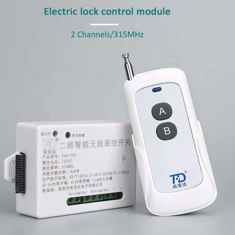 Tad T80 Rf Remote Control 2 Channel Rc Transmitter And Receiver ...