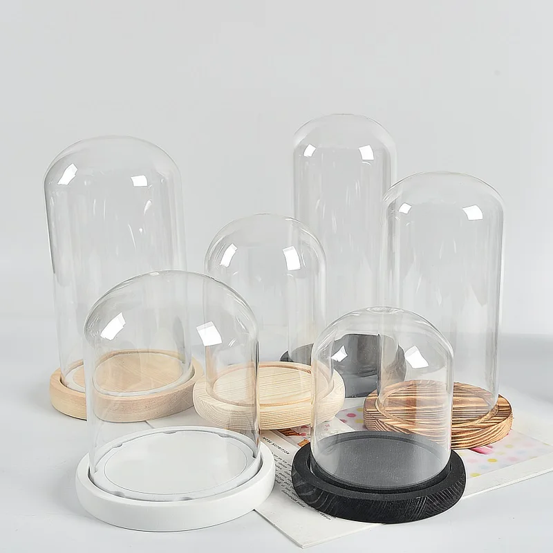 Borosilicate Large Glass Domes with Base 9*15cm 7*15cm 10*15cm Glass ...