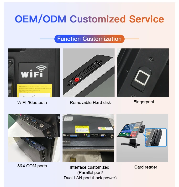 15 Inch Touch Screen Wall Mounted Complete Cash Register Dual Screen ...