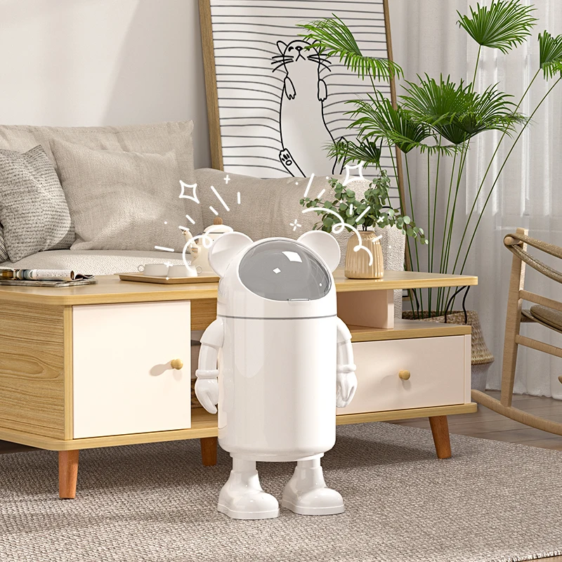 New Product Cartoon Cute Bear Plastic Trash Cans Home Indoor Garbage ...