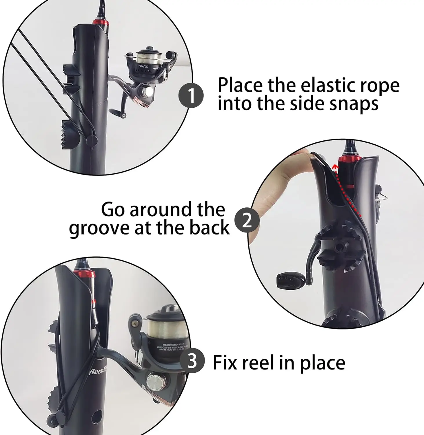 Round Fishing Rod Holder with Clamp for Bicycle, Adjustable and Secure ...