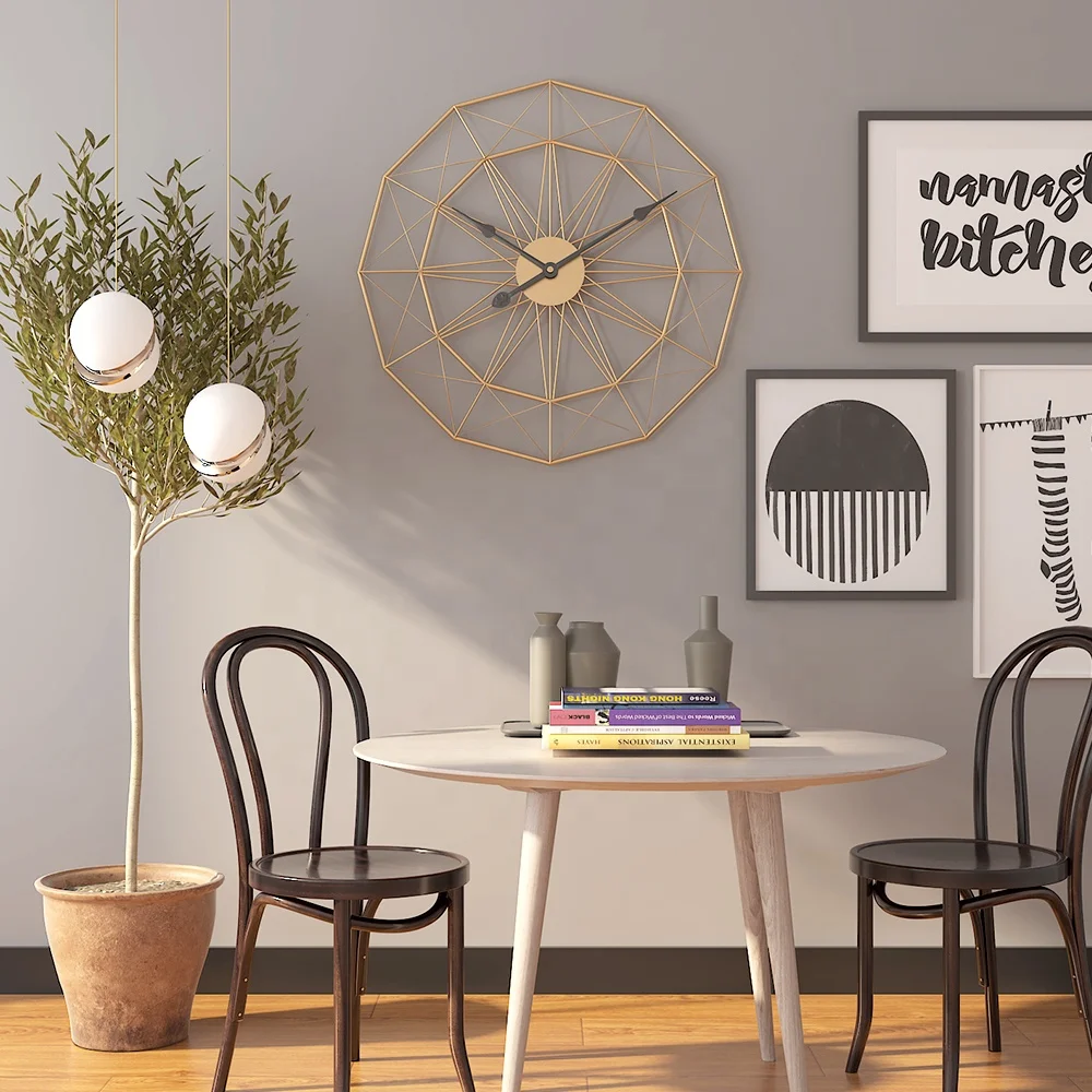 Oversize Metal Wall Clock Home Decorative Antique Country Style ...