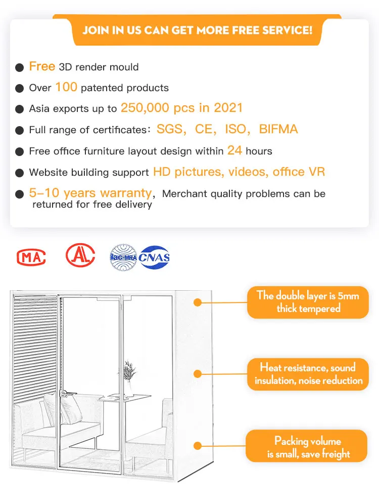 Reception Office Pod Soundproof Acoustic Booth Office Private Meeting ...
