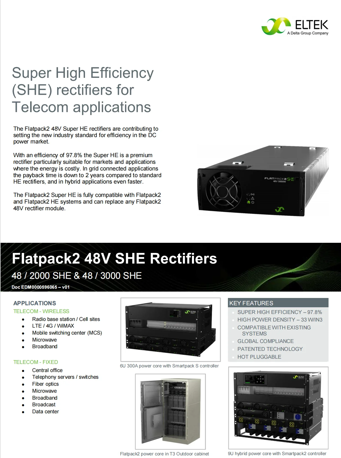 Eltek Flatpack2 48v She整流器48/2000 She (241115.106) 48/3000 She (241119.106) 48v 2000w 3000电源 ...