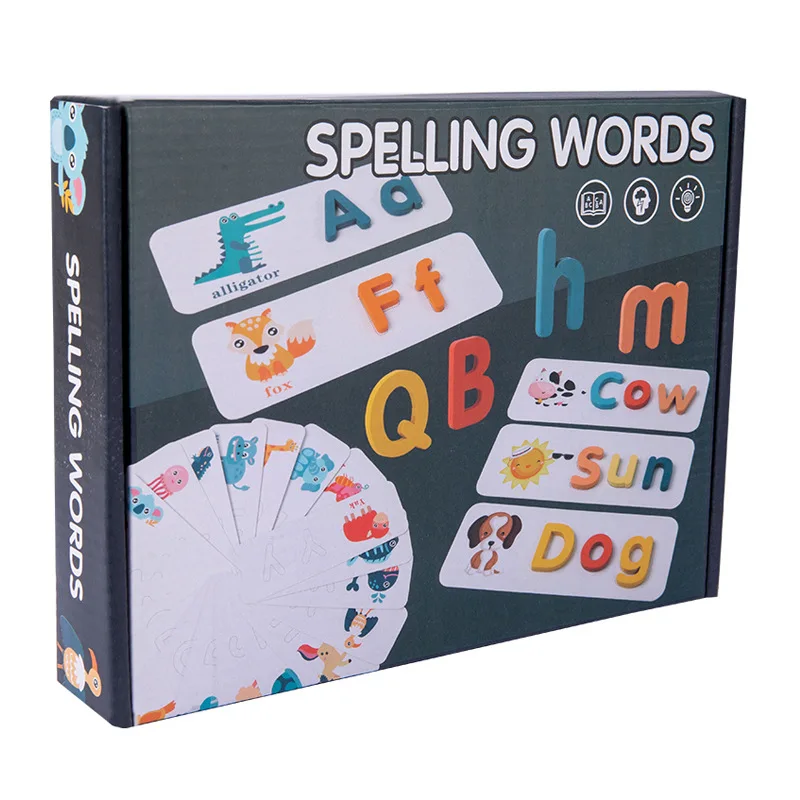 Kids Educational Game Toys Wooden Word Spelling English 26 Letters ...