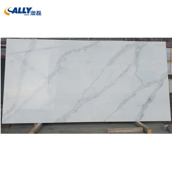 Wholesale Grade Top Transparent Calacatta White Quartz Slabs For Island ...