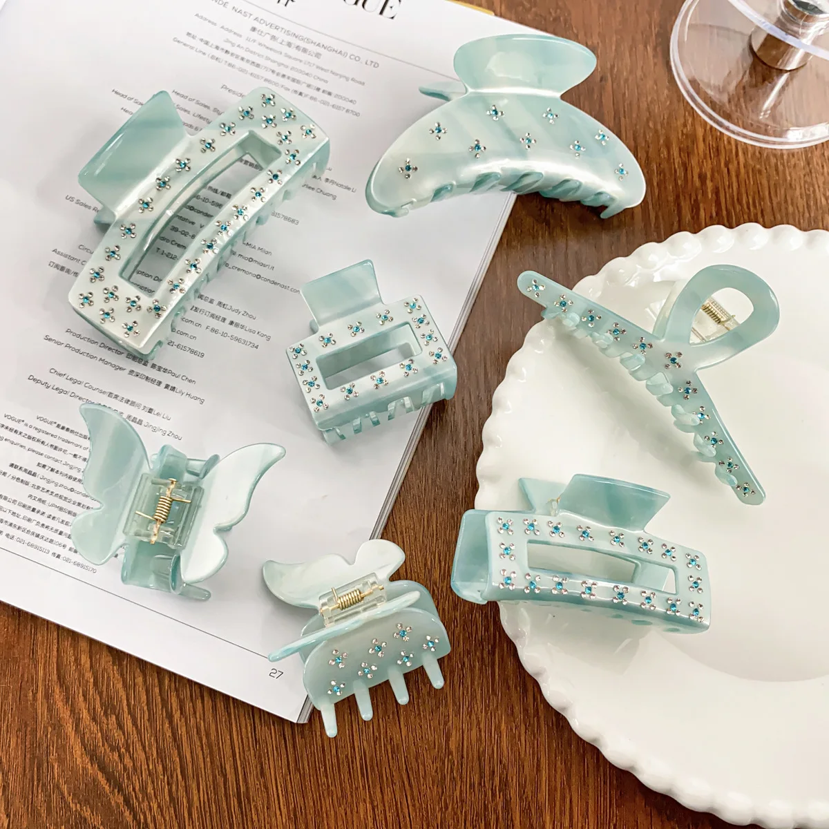 YHJ Heavy-Duty Design Acetic Acid Hair Claw Clips Large Summer Hair ...