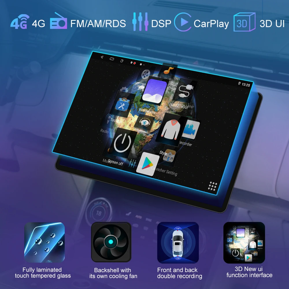 Universal 12 Inch Dashboard Android 11 System - 4G Carplay