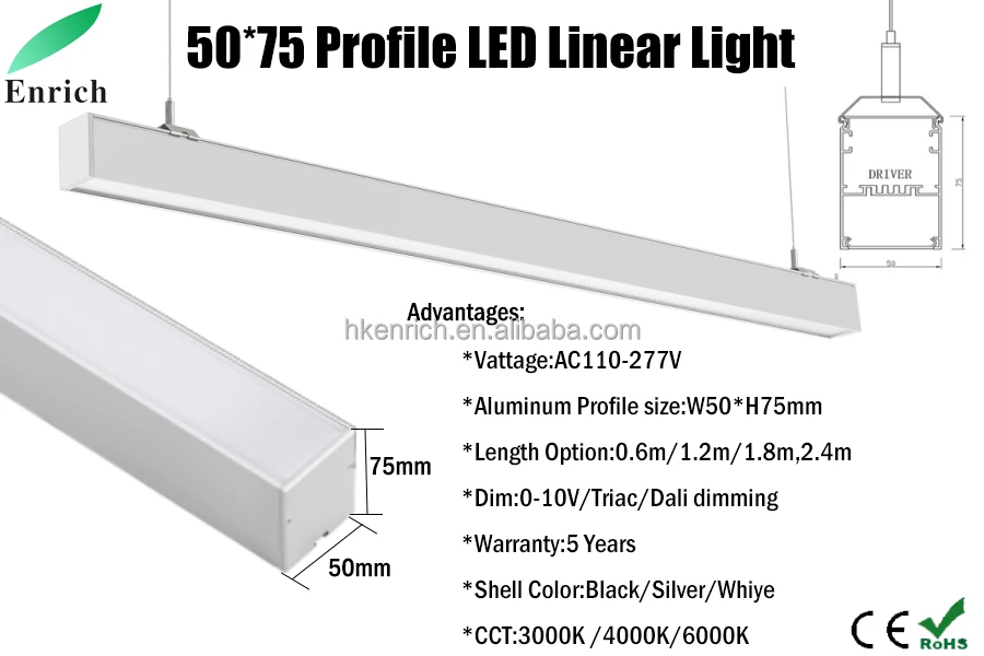 4FT Linkable LED Linear Light - 40W 4000lm 3000K/4000K/5000K