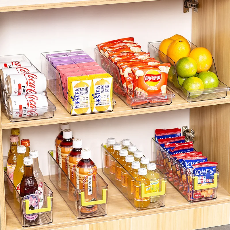 Clear Pull-out Plastic Stacking Soda Can Dispenser Rack With Handle For ...