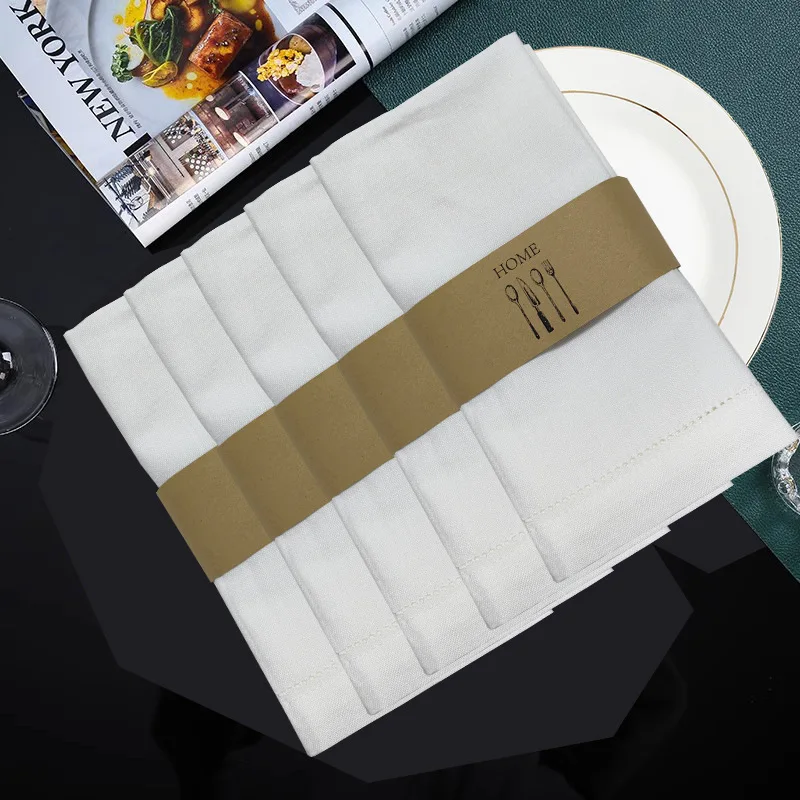 Restaurant Modern Square Handmade Eco-Friendly White Custom Embroidered ...