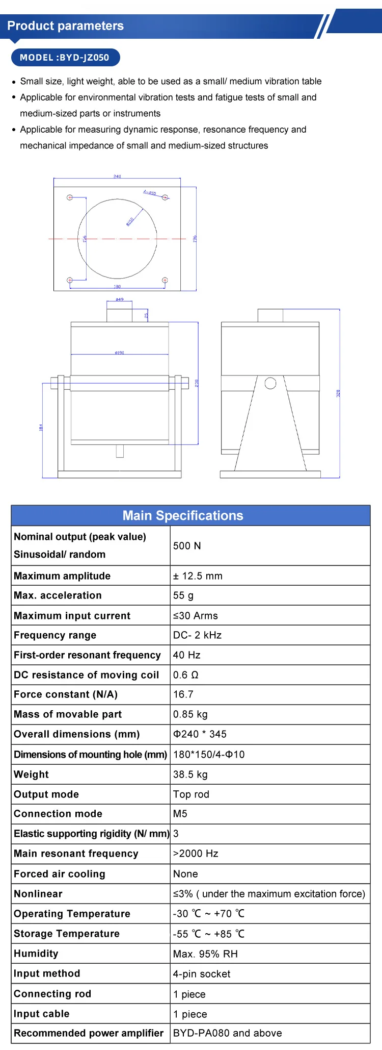 Electrodynamic Vibration Exciter - Modal Shaker for Concrete Moulds