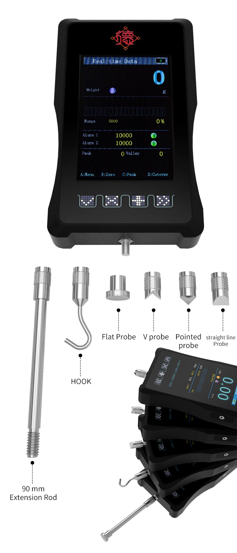 Portable Force Gauge Digital Hand Dynamometer Measuring Instrument ...
