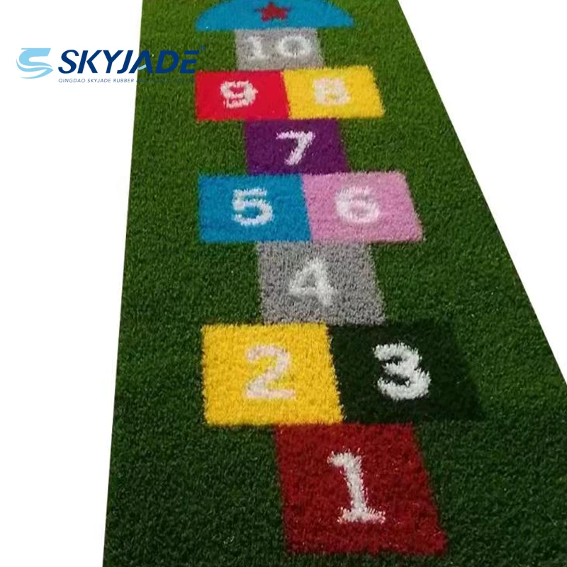 Customized GYM Turf - Green Color with Numbers Artificial Grass