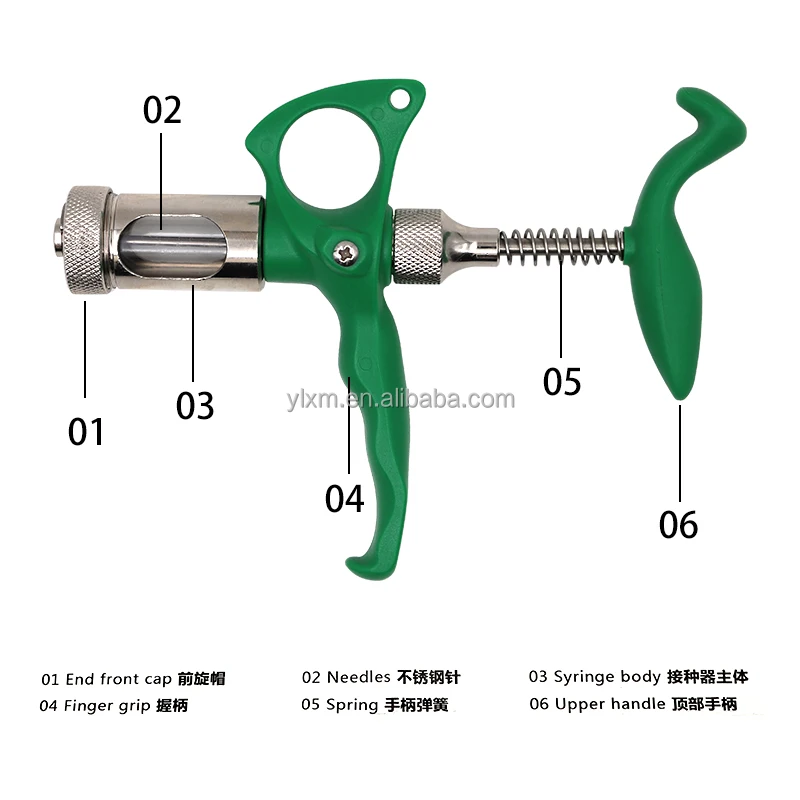 Double Needles Vaccinator 5ml Fowl Pox Needle - Automatic Vet Syringe ...