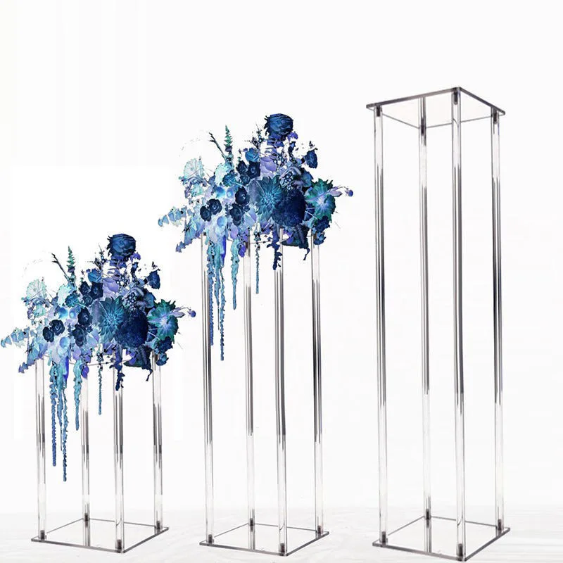 Luxury Wedding Center Acrylic Flower Rack,Transparent Square Wedding ...