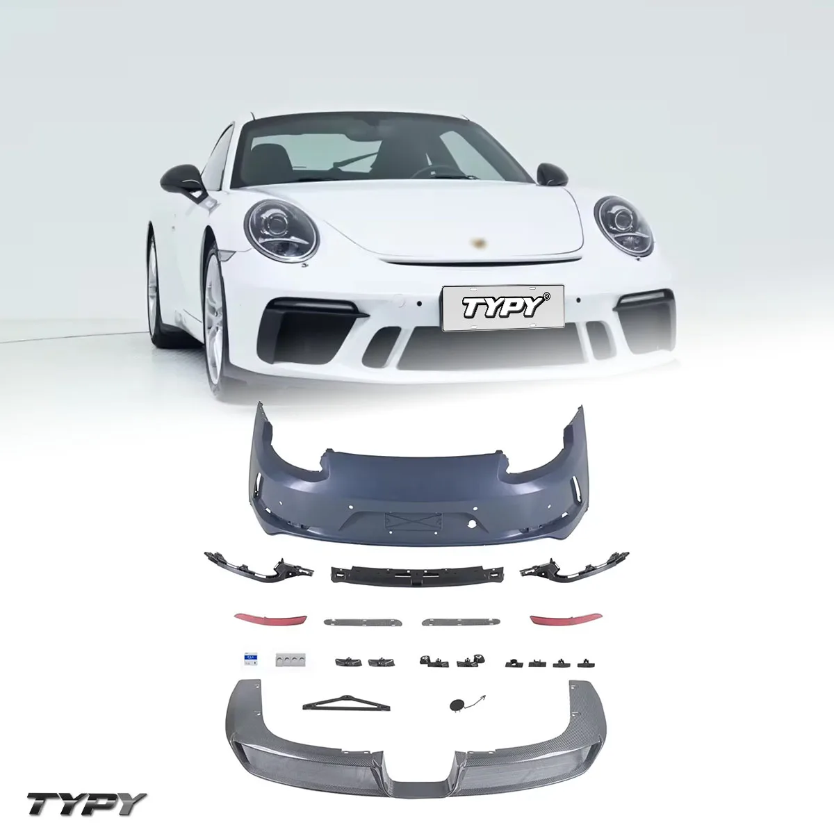 Typy Modified Rear Bumper Rear Diffuser For Porsche 991 991.1 / 991.2 ...