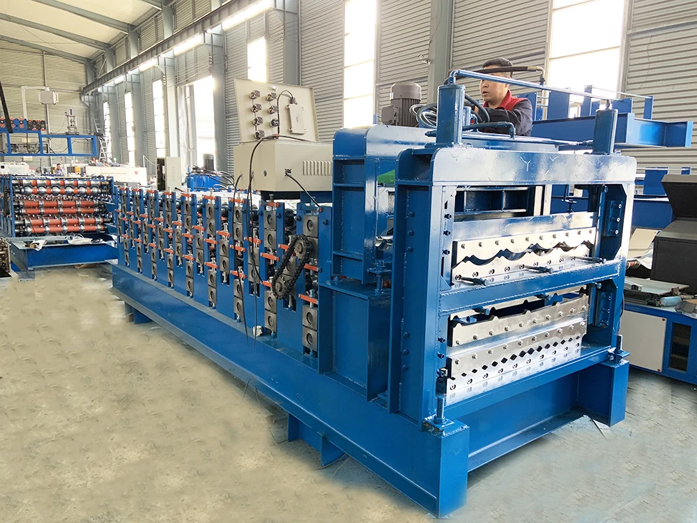 Three Sheets Corrugated Panel Ibr Roll Forming Machine Metal Fence Roll ...