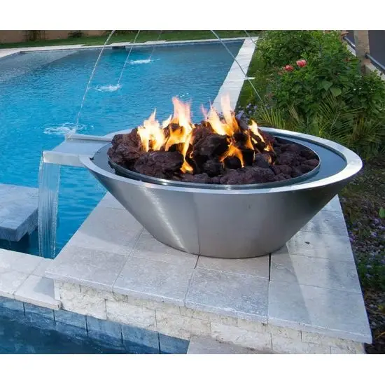 Pool Fire Bowl Waterfall - Elevate Your Backyard Ambiance