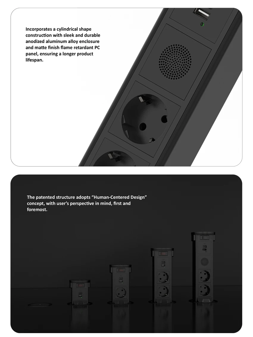 Office Desk Kitchen Island Retraction Socket Outlet 60mm Hole Pop Up ...