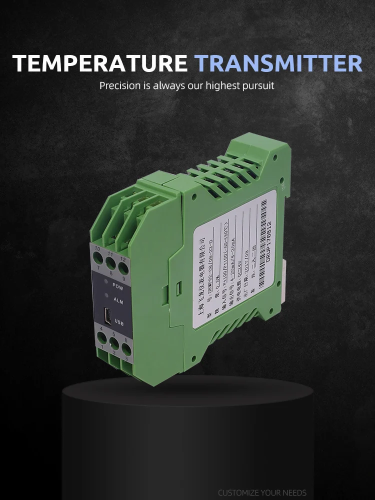 BSR RTD PT100 Thermocouple Temperature Transmitter 4 20mA Din Rail Mounting Temperature ...