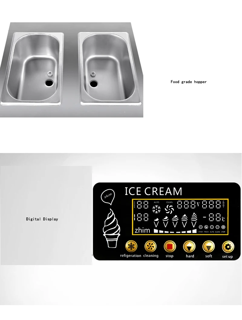 Italian Ice Cream Machine Soft Ice Cream Making Machine Three Flavors ...